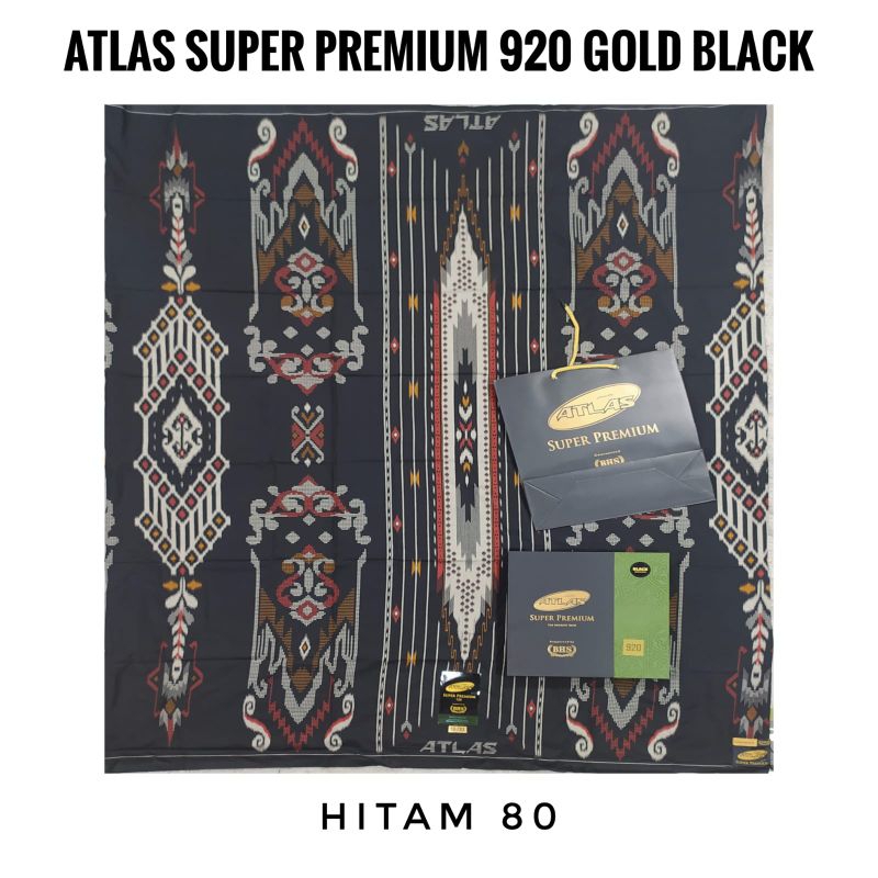 Jual Sarung Atlas Premium Gold 920 Hitam Black Series Ecer Grosir ...