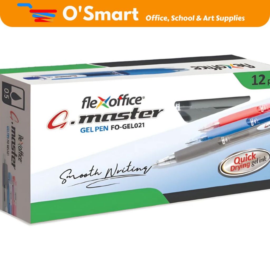 Jual FlexOffice Gel Pen G-Master 0.5 HITAM (1 KOTAK) | Shopee Indonesia