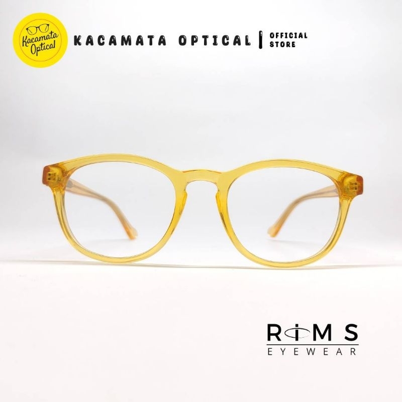 Jual RIMS EYEWEAR - Frame RIMSKotak Kotak Kuning Plastik Acetate Besi ...