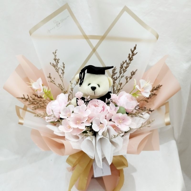 Jual buket wisuda GHEA/ graduation bouquet / bunga artificial | Shopee ...