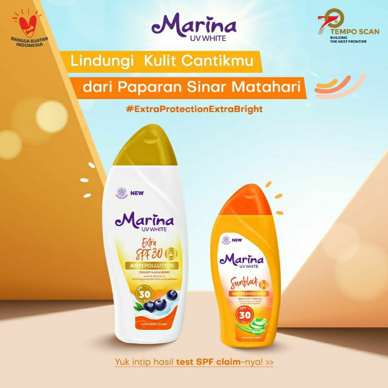 Jual Marina UV White Sunblock SPF 30 PA++ Water Resistance 85ML Lotion ...