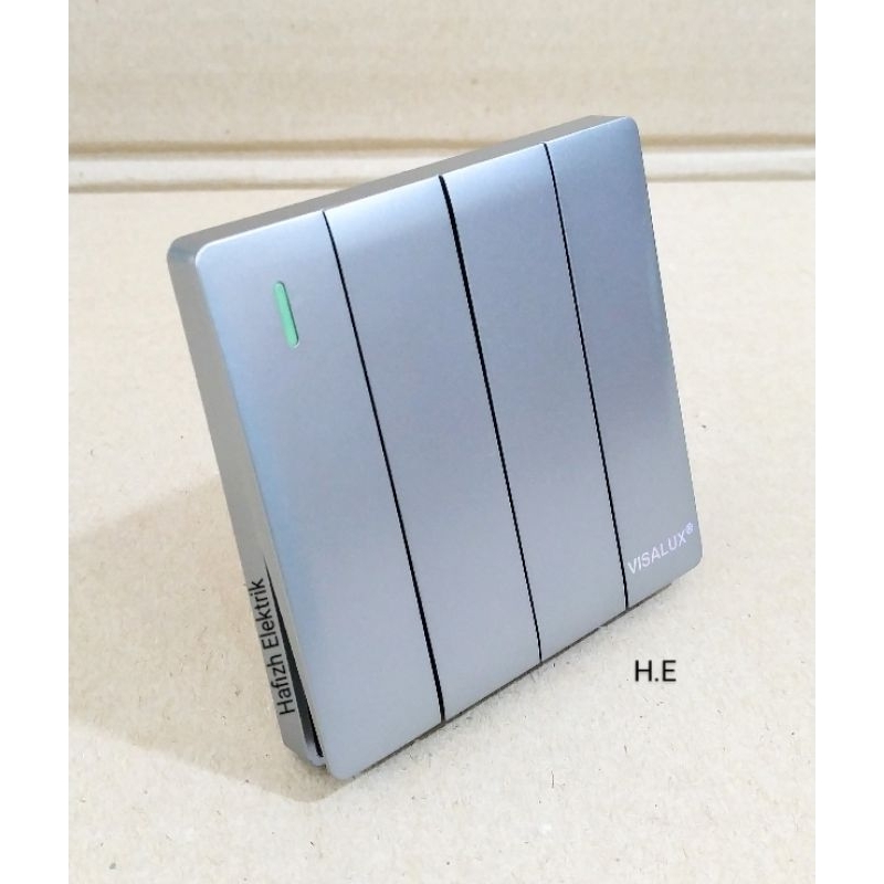 Jual Saklar 4 Gang Visalux Decor Series VSD-1041 | Saklar 4 Tombol Grey ...