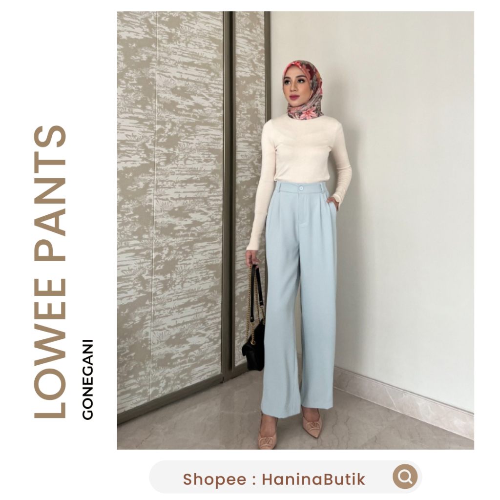 Jual (𝗦𝗜𝗔𝗣 𝗞𝗜𝗥𝗜𝗠) LOWEE PANTS ANGLE EYES ANGLEEYES by GONEGANI | CELANA BAHAN WANITA | Shopee ...