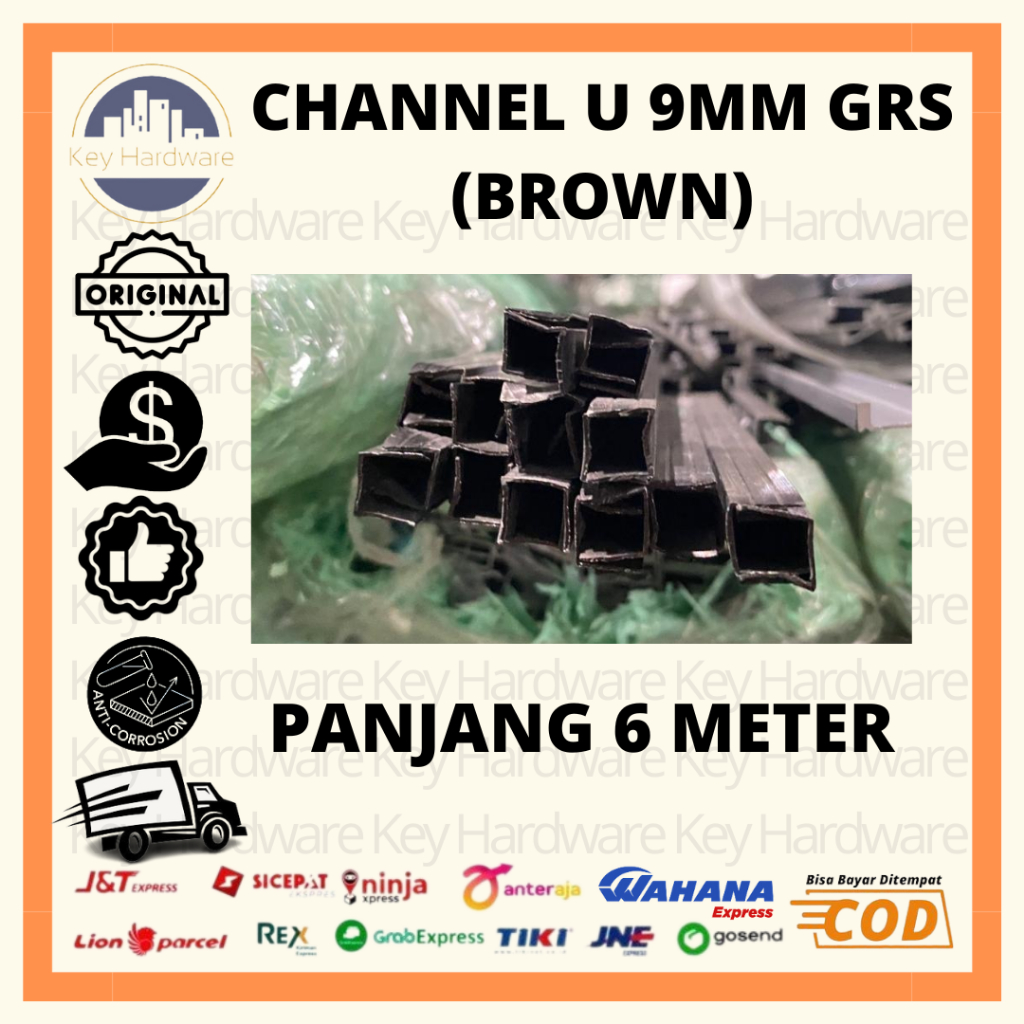 Jual CHANNEL U 9MM GARIS 2 / LIS U ALUMINIUM | Shopee Indonesia