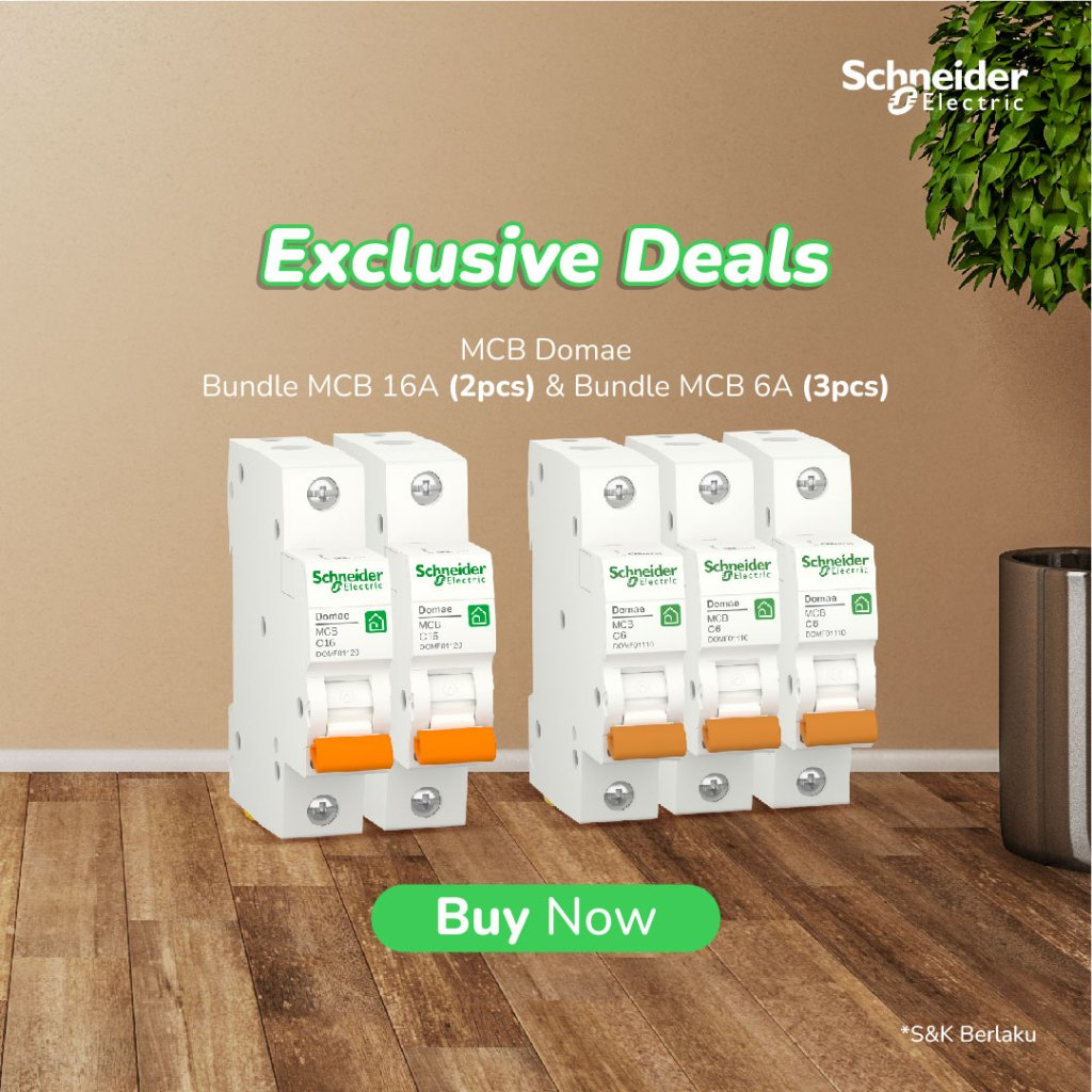 Jual Bundle Schneider Electric New Domae MCB 1P 16A (2pcs) & MCB 1P 6A (3pcs) | Shopee Indonesia