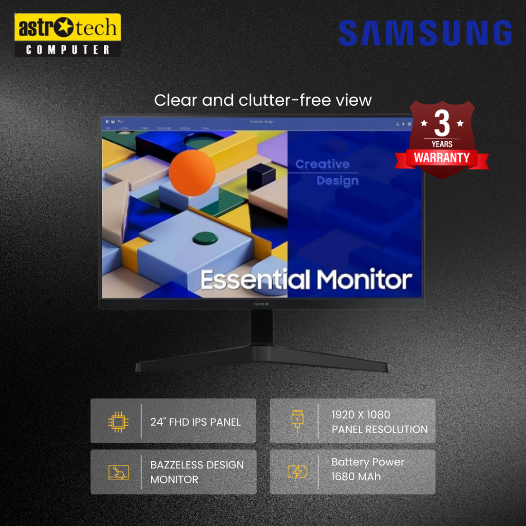 Jual Monitor Samsung S24C310EAE 24 inch IPS Essential resmi | Shopee ...