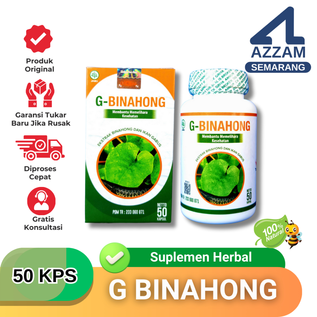 Jual G BINAHONG | Kapsul Daun Binahong Plus Ekstrak Albumin Ikan Gabus 50 Kapsul | Shopee Indonesia