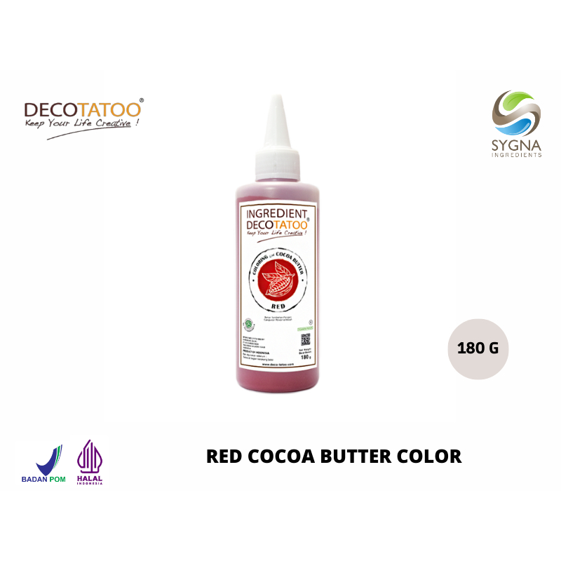 Jual Food Coloring Decotatoo - Red Cocoa Butter Color 180 gr | Shopee ...