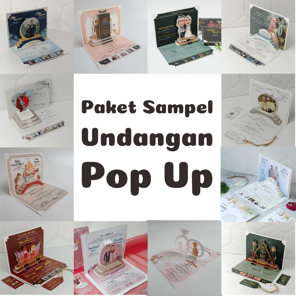 Jual Paket Sample Undangan Pernikahan Pop Up | Shopee Indonesia