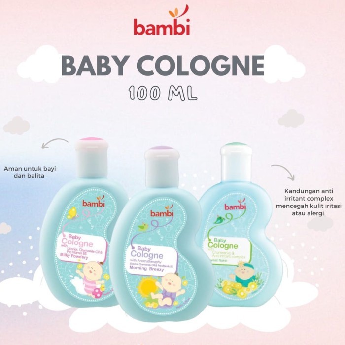 Jual BAMBI Baby Care Cologne Sweet Floral | Milky Powdery | Morning ...