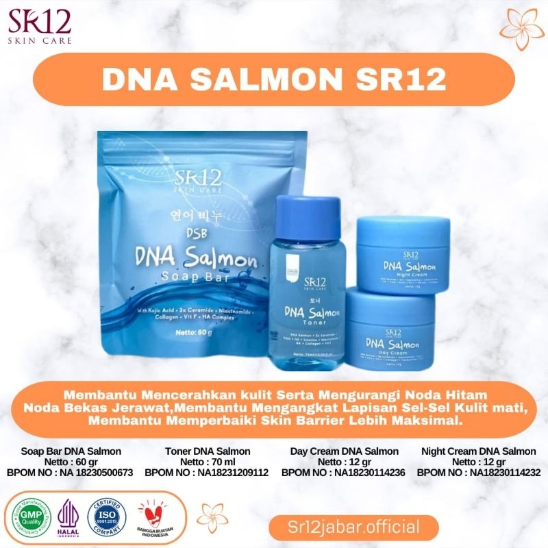 Jual DNA SALMON SR12 Mencerahkan Kulit / Melembabkan Kulit / Menyamarkan Bintik Hitam Pada Wajah ...