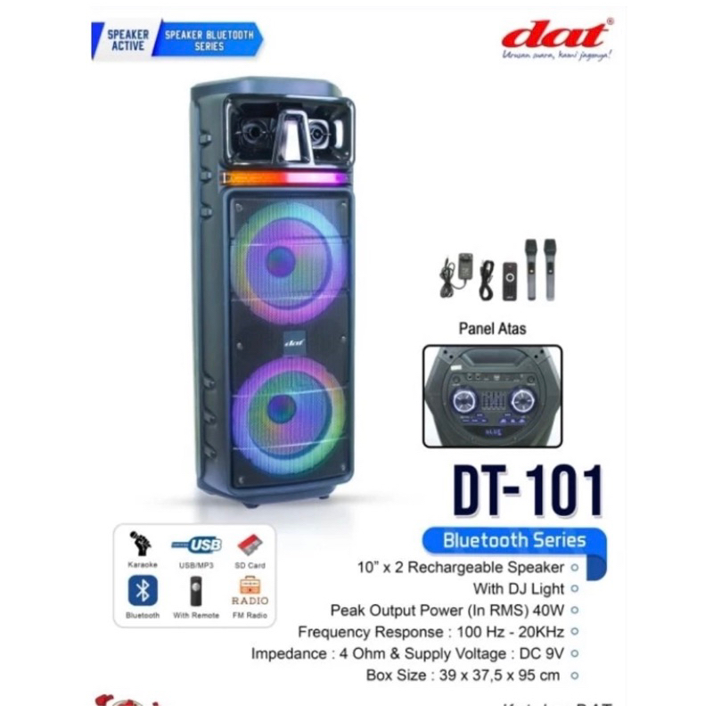 Jual Speaker Portable Wireless Dat DT 101 Original 10 inch Bluetooth ...