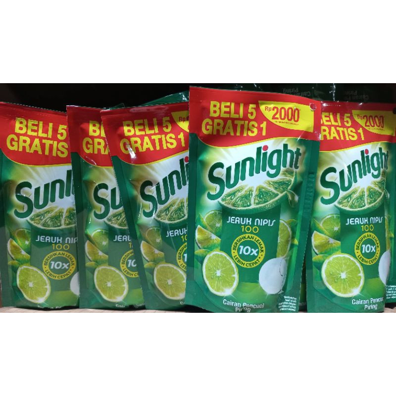 Jual Sunlight lime pouch 6pcs 90ml | Shopee Indonesia