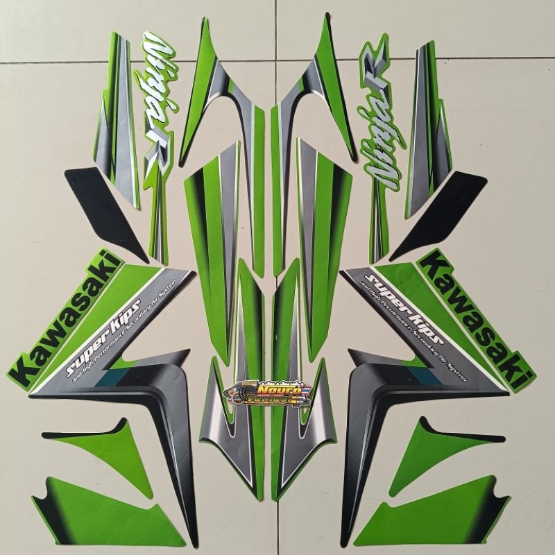 Jual striping kawasaki ninja r 2010 2011 hijau stiker motor list body ...