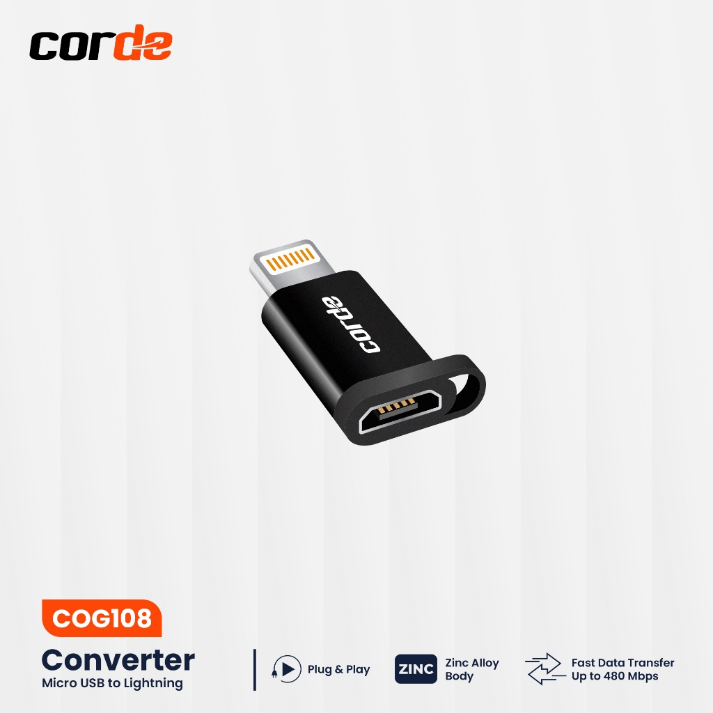 Jual CORDE Converter Micro USB to Apple Lightning Adapter Zinc Alloy ...