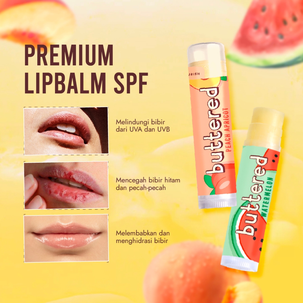 Jual Buttered Premium Lip Balm SPF 15 Pelembab Bibir Lip Care Solusi ...