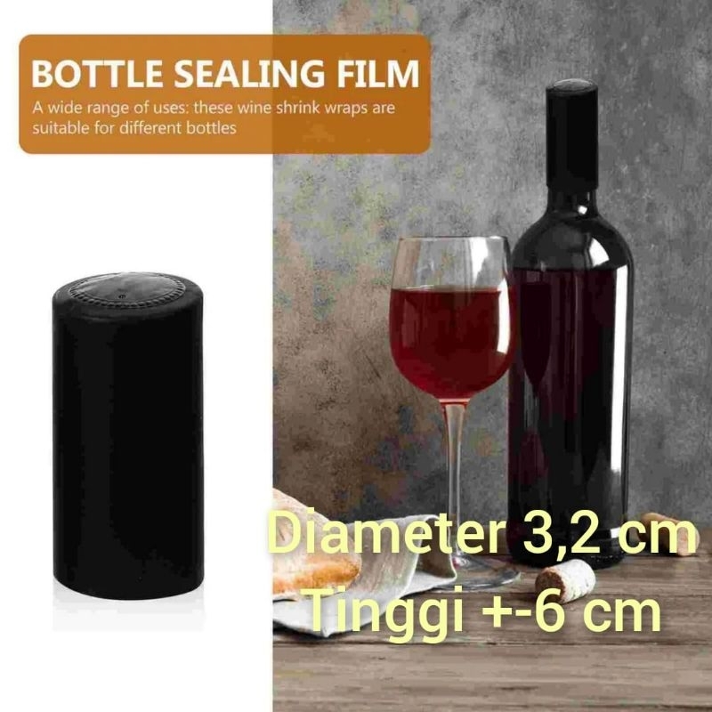 Jual segel tutup botol wine madu (hitam polos) 3,2 cm/ 10 pcs | Shopee ...