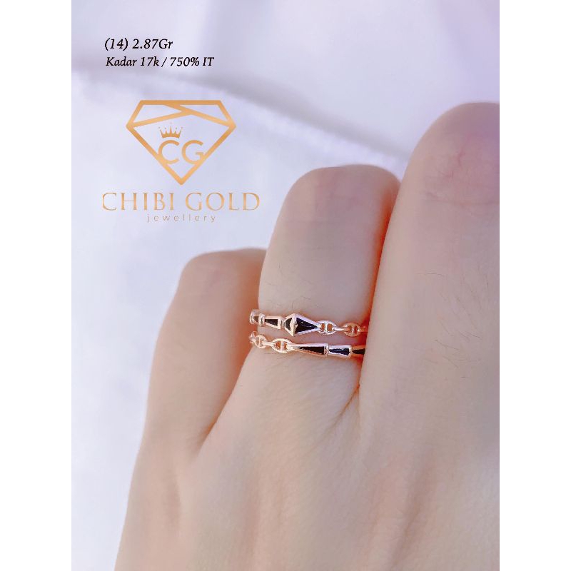 Jual CHIBIGOLD - Cincin emas bvl mix herme emas 750% 17K C287750 ...