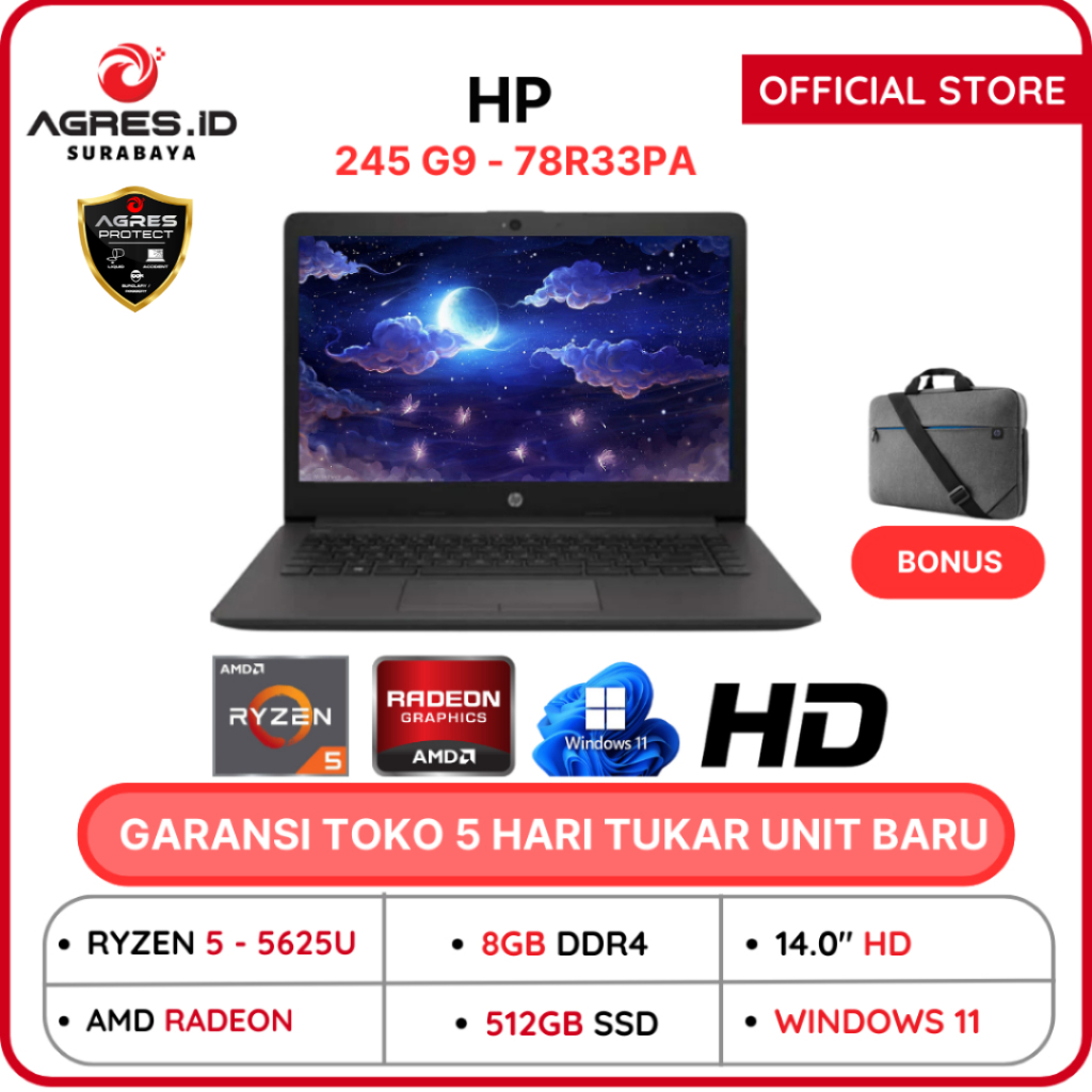 Jual HP 245 G9 Ryzen 5 5625 RAM 8GB 512SSD 14.0inch Slim Bezel Windows ...