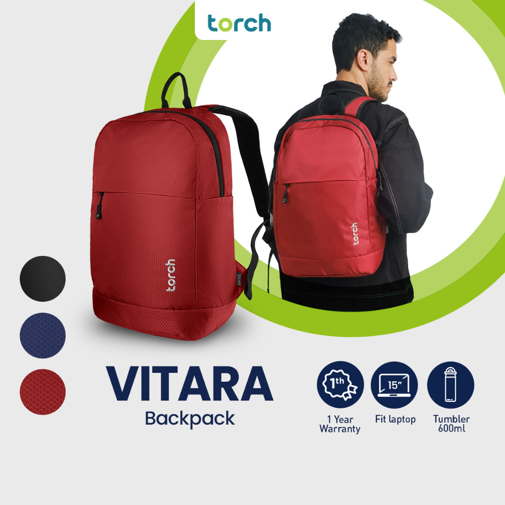Jual TORCH Vitara Backpack Tas Ransel Laptop Daypack Simple Pria Wanita ...