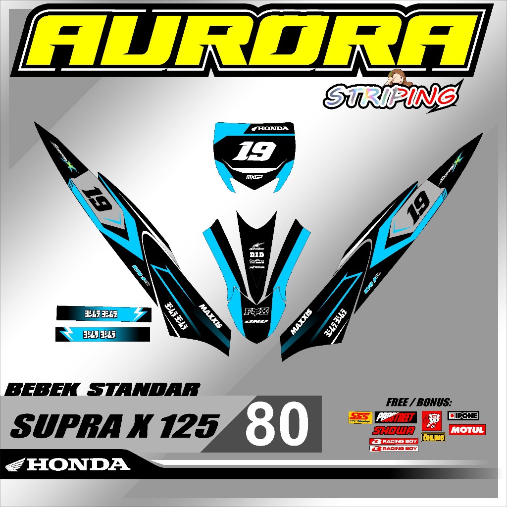 Jual (COD) Sticker RBT SUPRA X 125 RBT BEBEK MODIF SUPERMOTO YZ CRF KLX ...