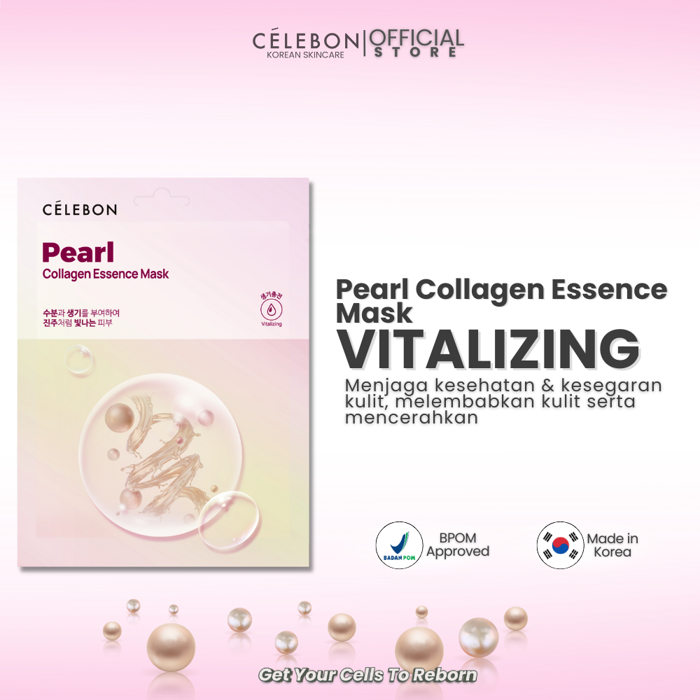 Jual CELEBON - Pearl Essence Collagen Mask | Masker Wajah Mencerahkan ...