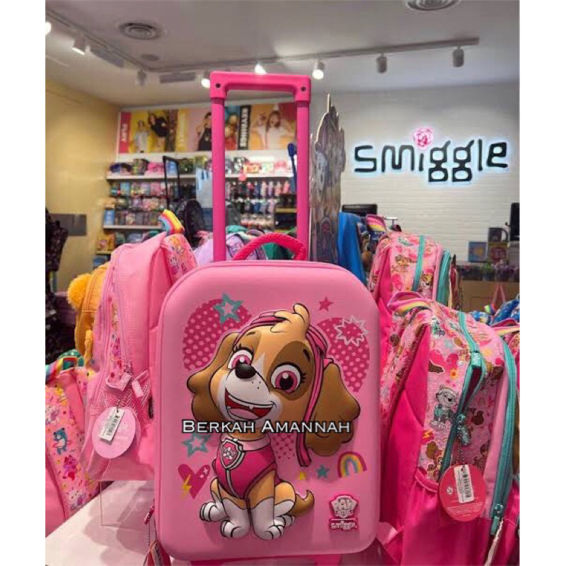 Jual Smiggle Paw Patrol pink Junior Hardtop Trolley Bag | Shopee Indonesia