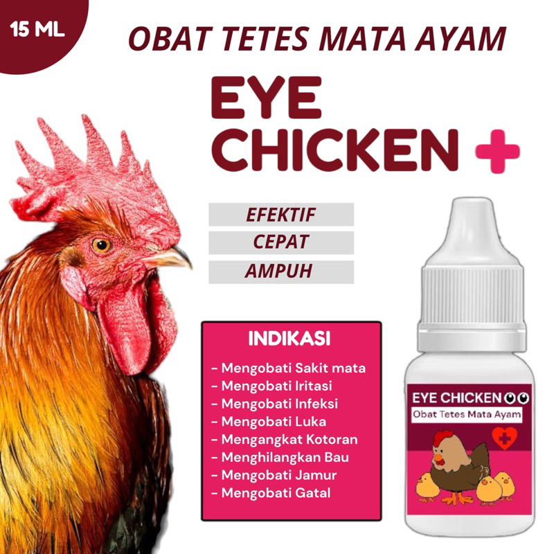 Jual obat sakit mata ayam 15ml eye chicken obat tetes mata ayam bengkak ...