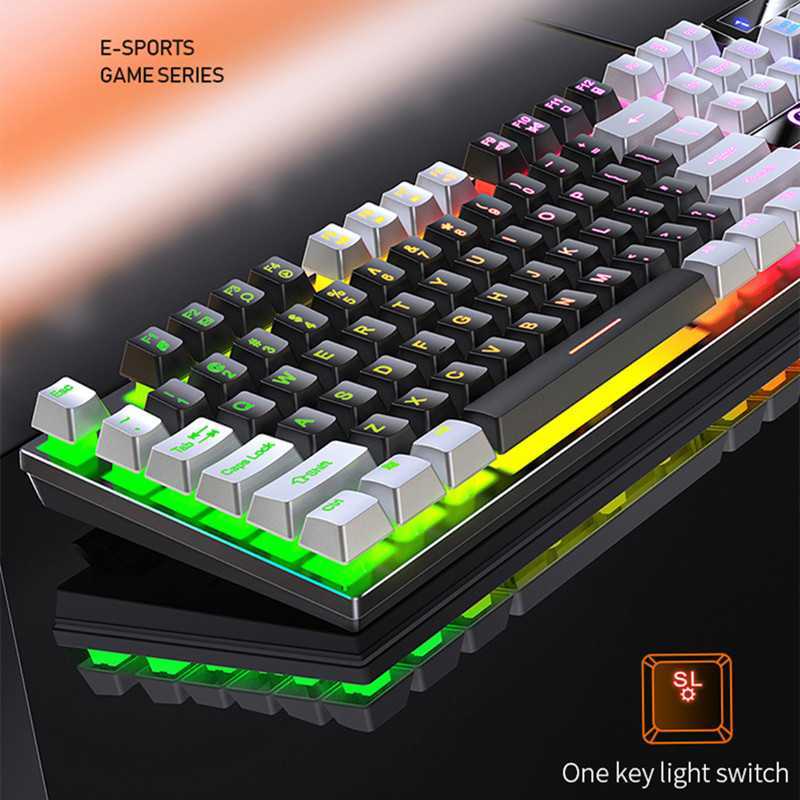 Jual Keyboard Gaming Mechanical Feel Wired USB RGB 104 Key Full Size ...