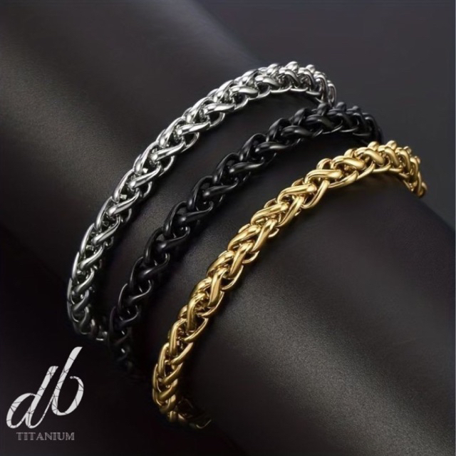 Jual Gelang Titanium Pria Wanita Model Rantai Tulang Naga Trendi Bahan ...