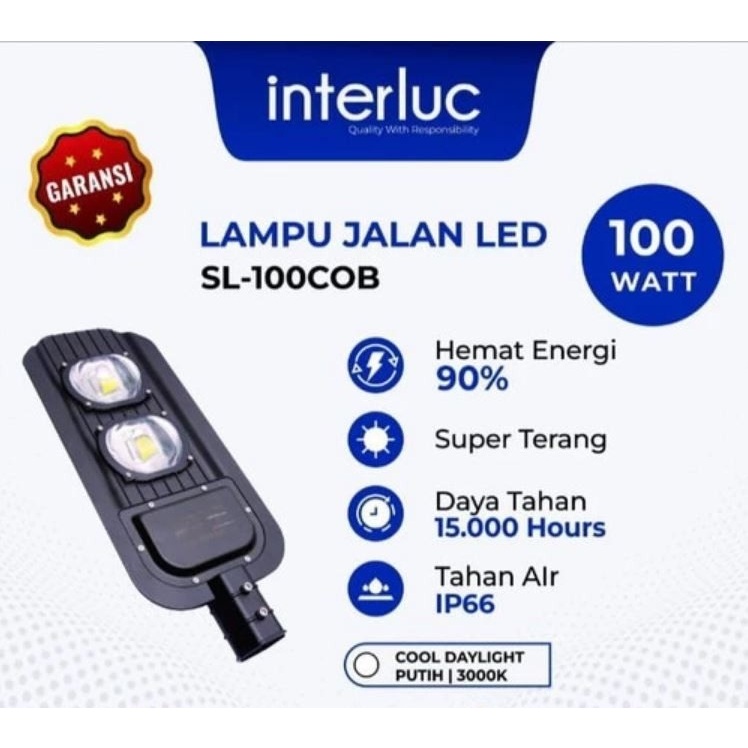Jual Lampu PJU LED INTERLUC COB 100W Lampu Jalan LED PJU - IT-SL-100COB ...