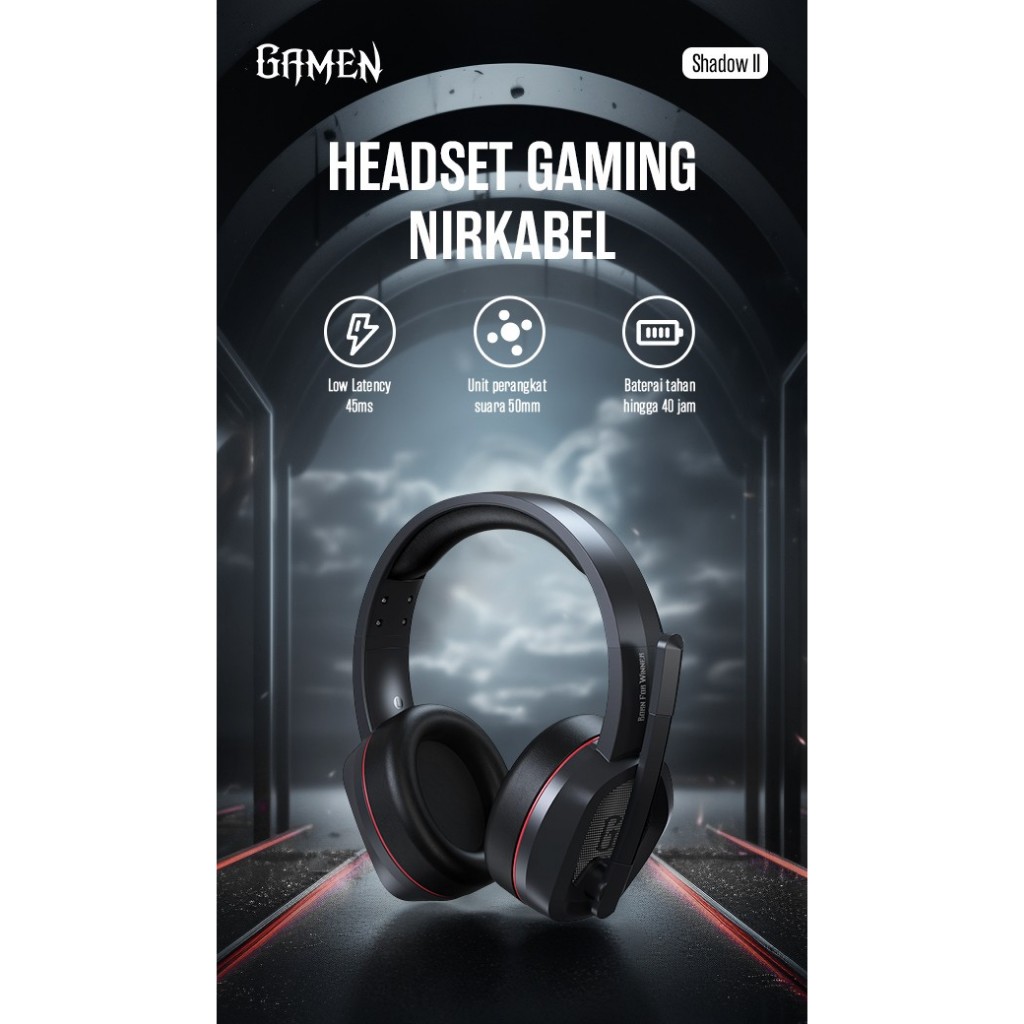 Jual GAMEN SHADOW II HEADSET GAMING BLUETOOTH ULTRA LOW LATENCY ...