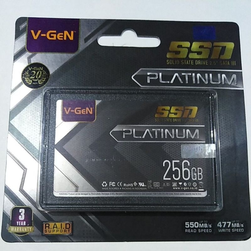 Jual SSD V-Gen Platinum 256GB Sata III Speed 550MB/s Original | Shopee ...