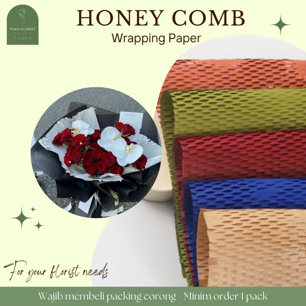 Jual GROSIR Kertas Bucket CellophoneHONEY COMB isi 10 lembar | Shopee ...