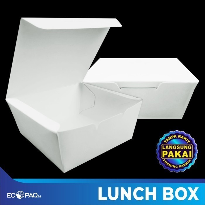 Jual Lunch Box Paper-Kemasan Kotak Makanan Kertas - (isi 50 pcs)-SMALL ...