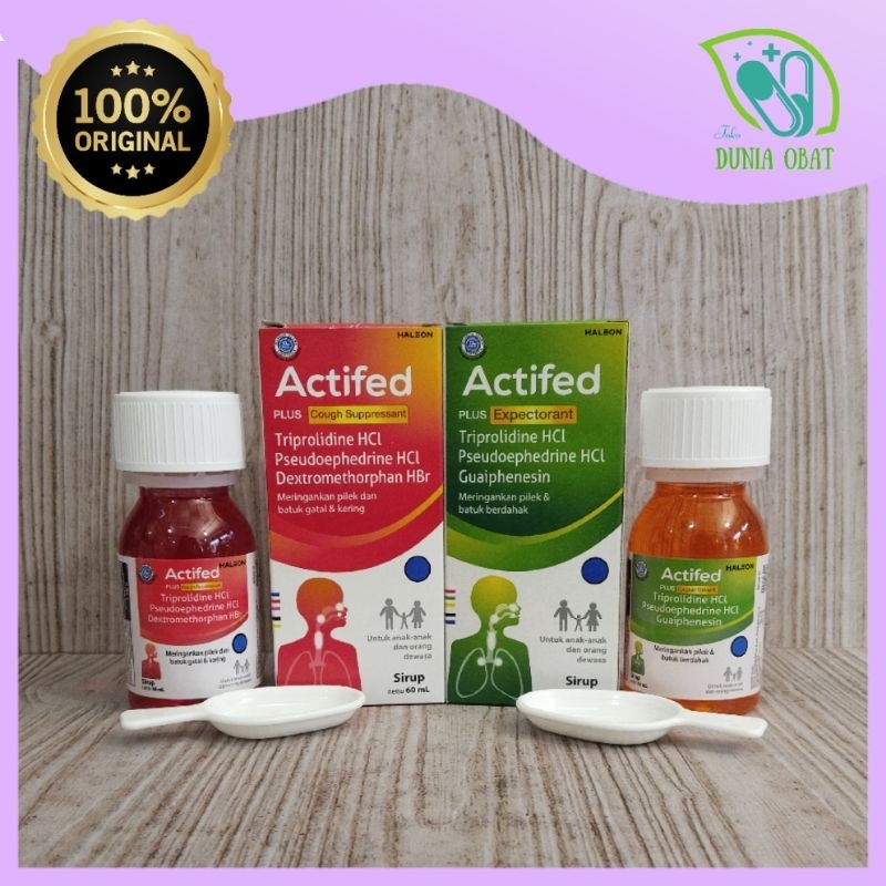 Jual [60 ml] Actifed syrup | merah | hijau | batuk pilek | batuk dahak ...