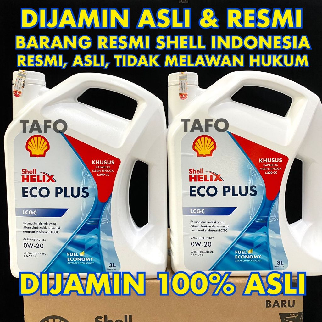Jual SHELL HELIX ECO PLUS 0W-20 LCGC / HELIX ECO PLUS 0W20 ORIGINAL ...