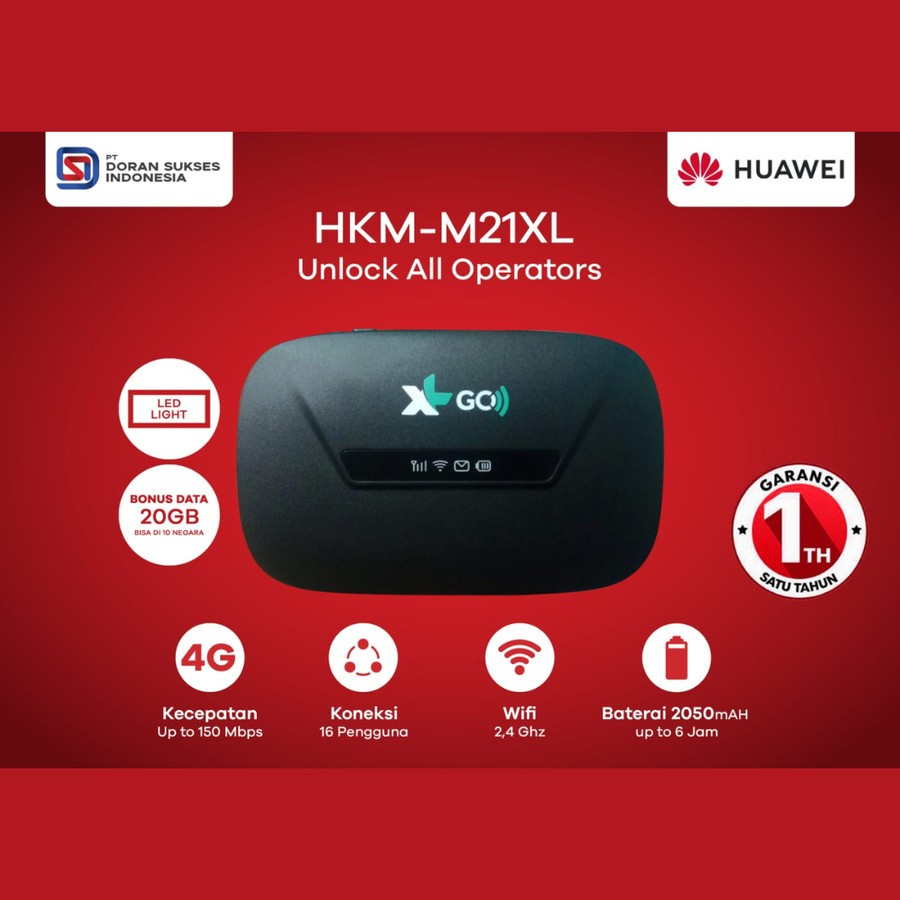 Jual HKM M21 Modem Mifi Wifi XL GO IZI Unlock Free Kuota - Garansi ...