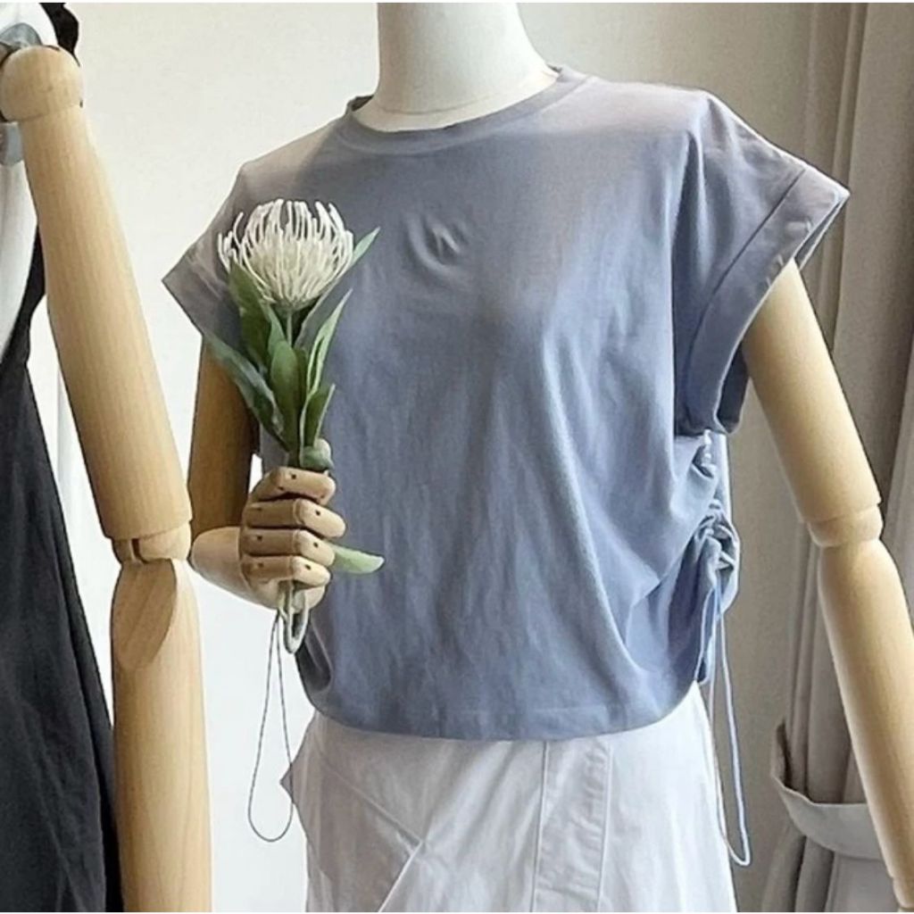 Jual DRAWSTRING CROP TEE STP | Shopee Indonesia
