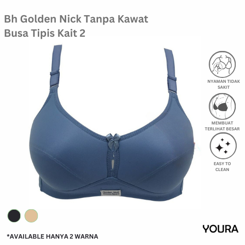 Jual YOURA - Bh Golden Nick Tanpa Kawat Busa Tipis Kait 2 | Shopee Indonesia