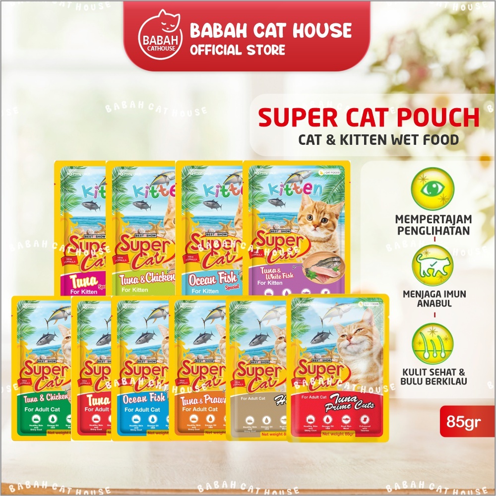 Jual WET FOOD SUPER CAT POUCH 85gr Makanan Basah Kucing Anak Kitten ...
