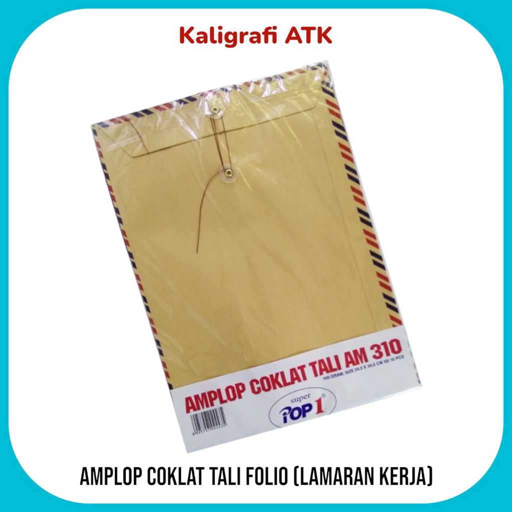 Jual Amplop coklat tali Folio 310 lamaran kerja kiky 1pack isi 10 ...