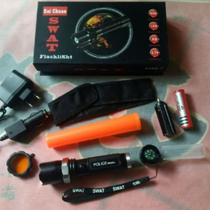 Jual Senter Swat Police lensa kuning + kompas cone lalin lalu lintas ...