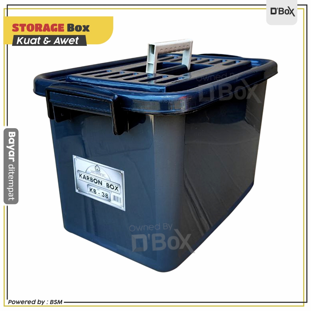 Jual Container Box Plastik kb 38 L Warna Hitam CB 30 Liter Penyimpanan ...