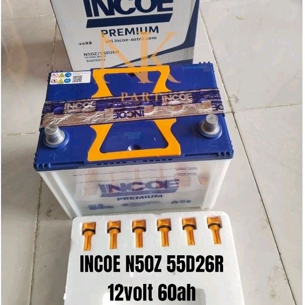 Jual Aki Mobil Incoe Premium N50Z 55D26R 60Ah Accu Basah | Shopee Indonesia