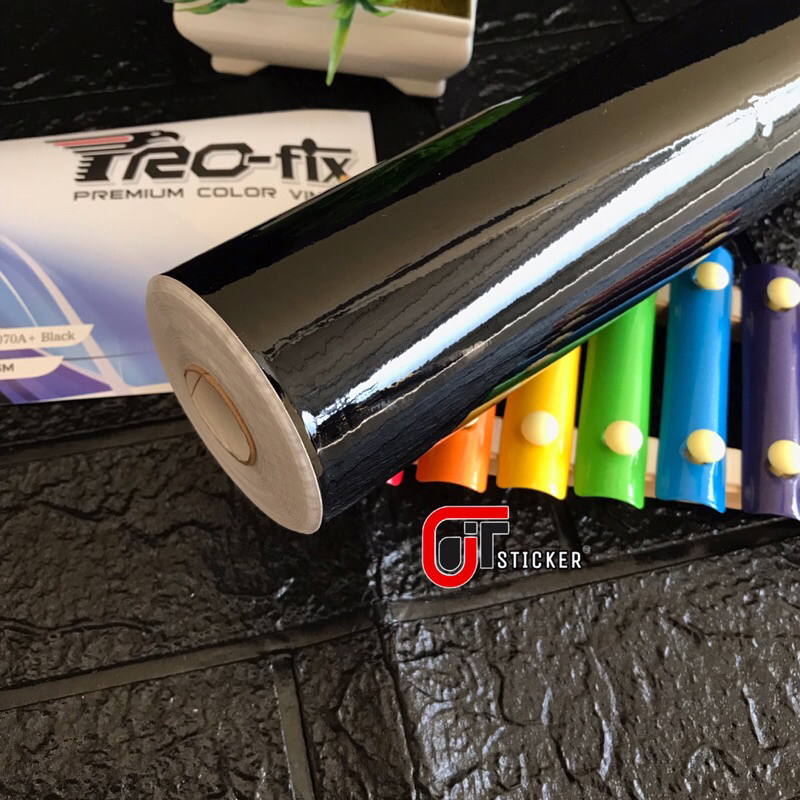 Jual skotlet hitam glossy sticker scotlite profix premium color vinyl ...
