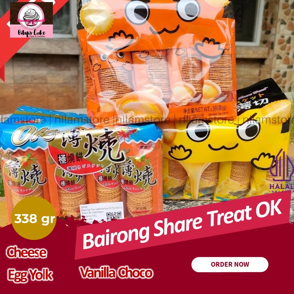 Jual Bairong Share Treat Biscuit OK Egg Yolk Cheese 360 Gram | Shopee Indonesia