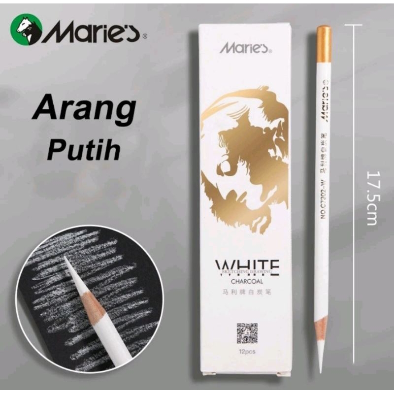 Jual PENSIL CHARCOAL PUTIH LUKIS PENCIL SKETSA PUTIH | Shopee Indonesia