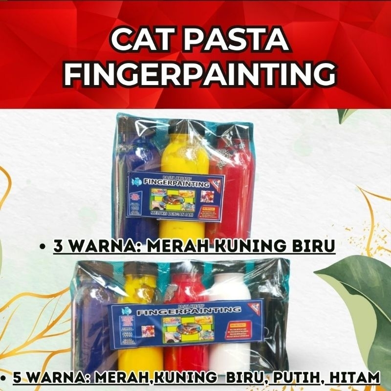 Jual cat pasta kreatif finger painting per botol 100ml dan 200ml, isi 3 ...