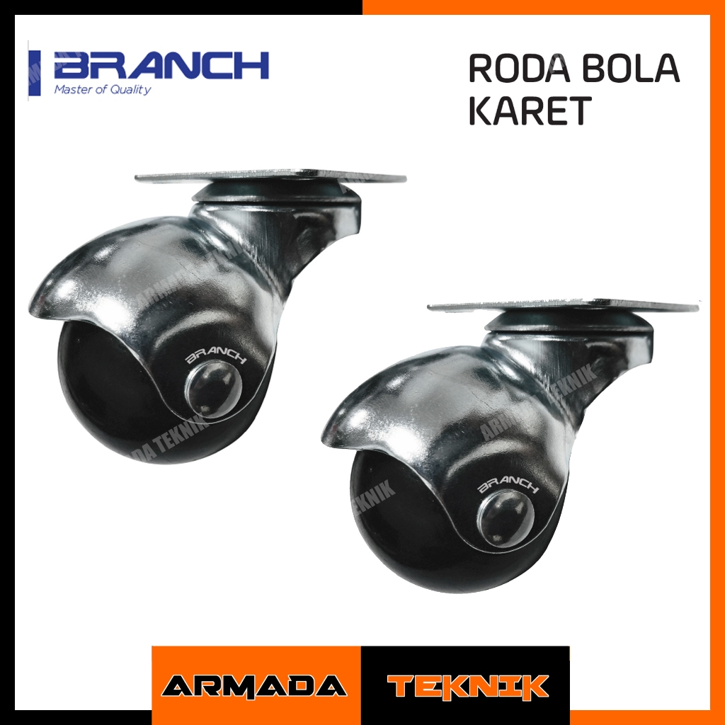 Jual Roda Bola Karet 2 Inch 50 mm Branch Roda Trolley Etalase Lemari ...